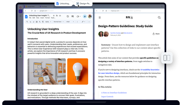 Split Screen | Dual window browser | Opera