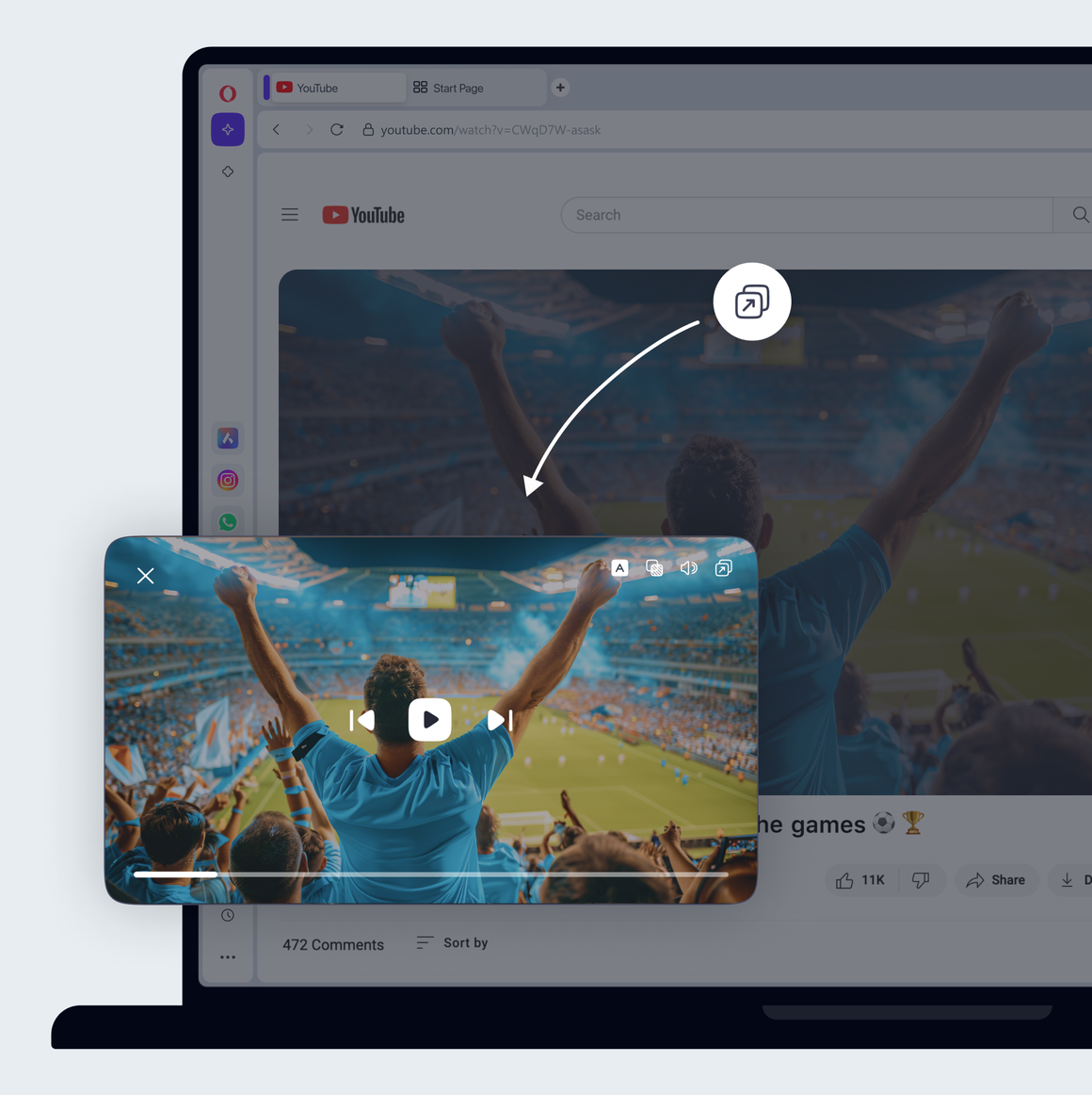 Video Popout | Picture-in-picture video | Opera Browser