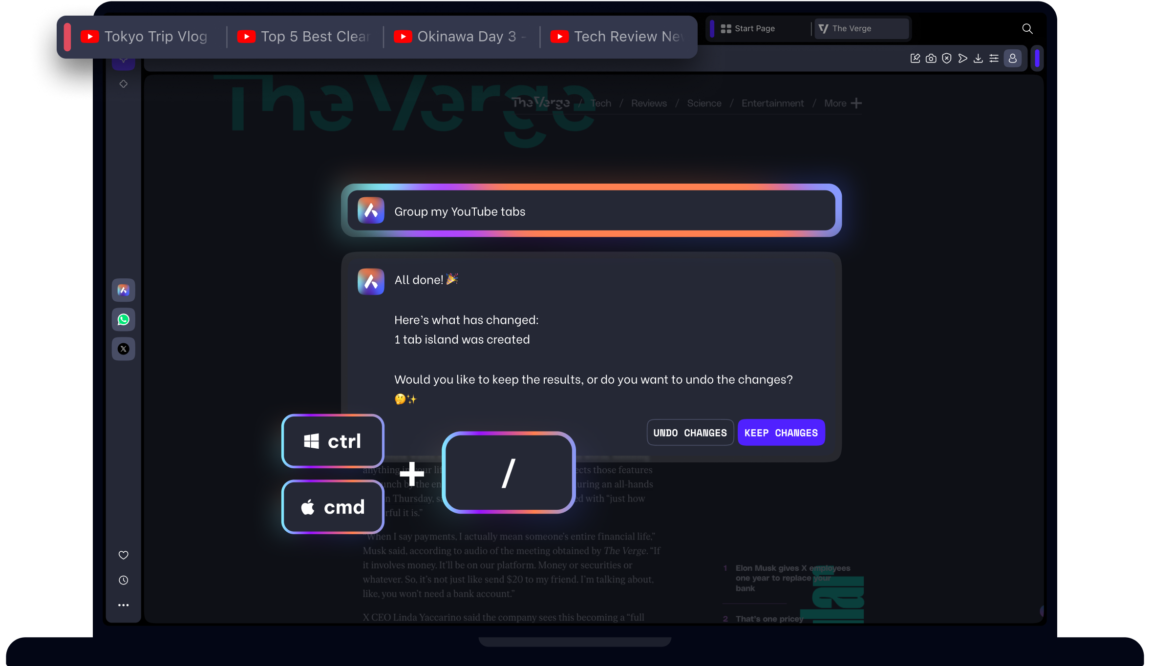 Tab Commands | Easy tab management | Opera