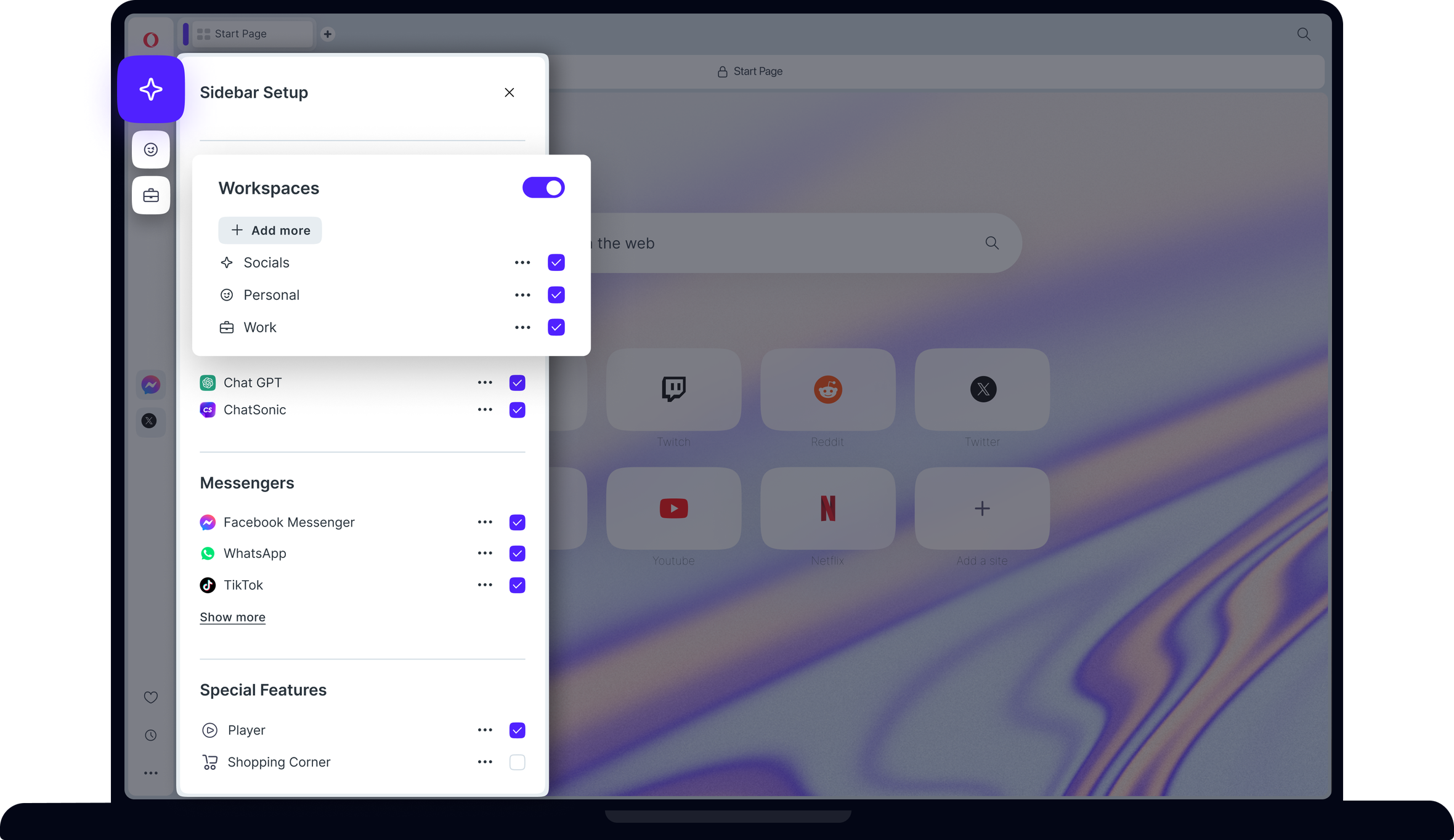 Workspaces | Tidy your browser with Opera | Opera Browser