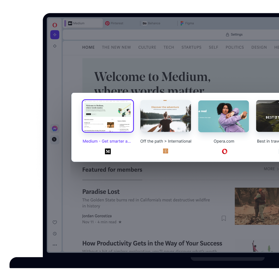 Workspaces | Tidy your browser with Opera | Opera Browser