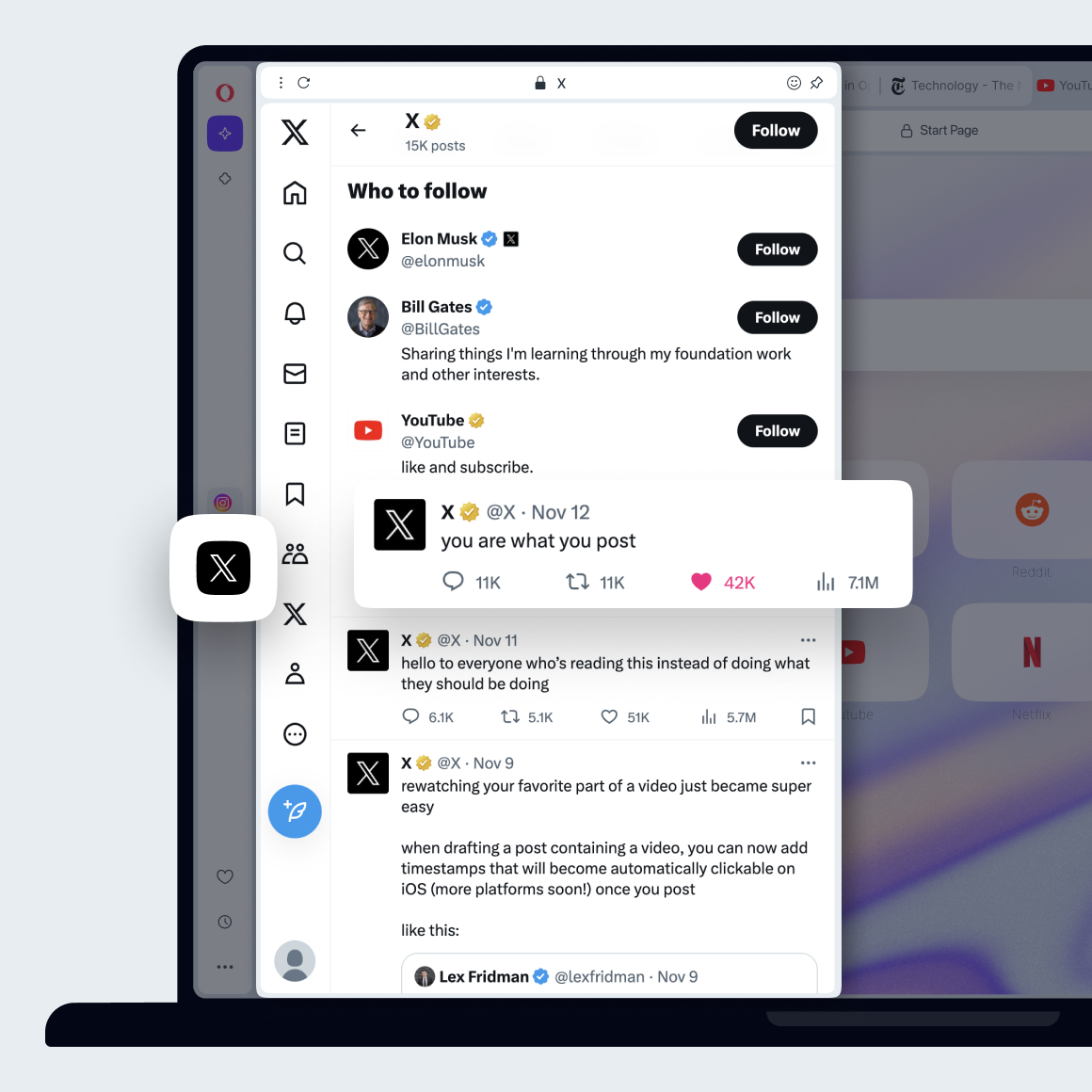 X in Opera | Explore X (Twitter) on desktop | Opera Browser