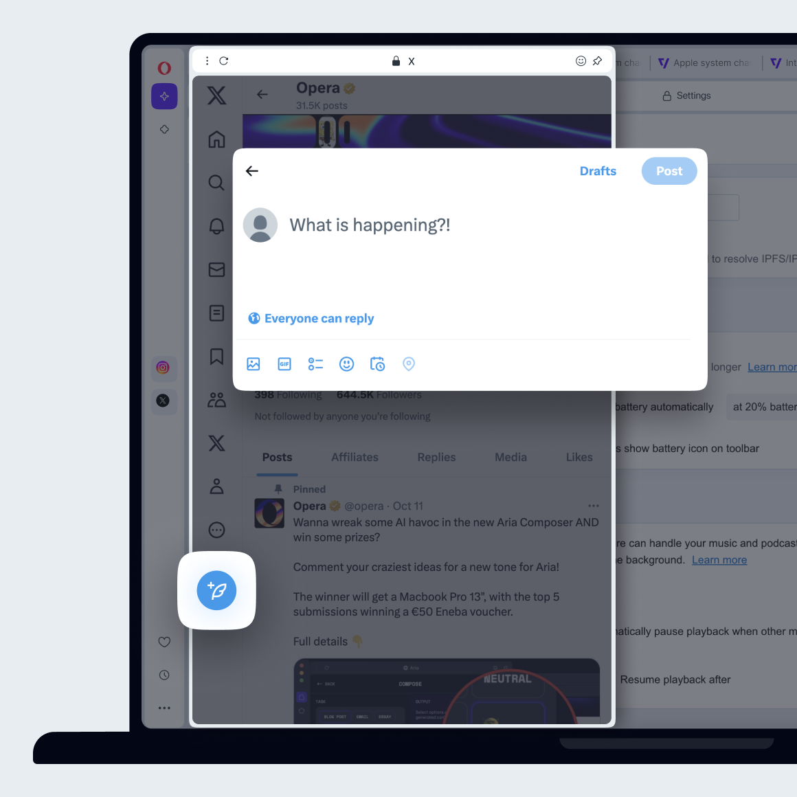 X in Opera | Explore X (Twitter) on desktop | Opera Browser